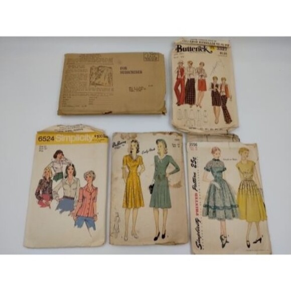 Butterick | Other | Vintage Patterns 95s 70s Lot Of 5 Mixed Brands ...